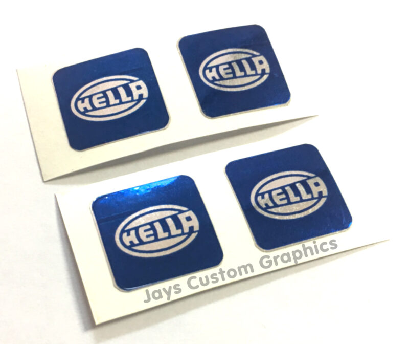 HELLA blue chrome inner spotlight stickers – Jays Custom Graphics