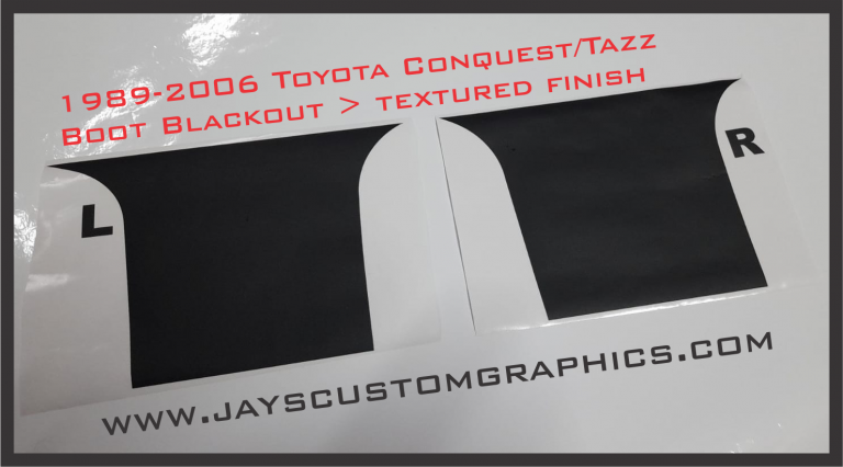 Toyota Tazz/Conquest boot blackout sticker – Jays Custom Graphics