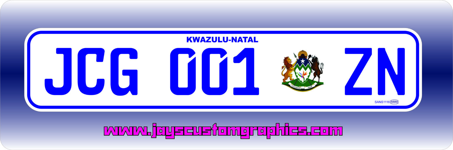 KZN 2023 Perspex number plate – SABS Approved markings – Jays Custom ...